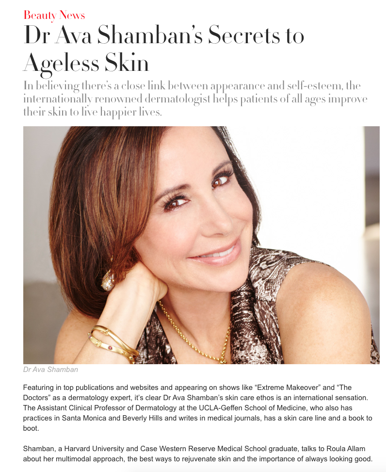 ava md press Dr Ava Shamban’s Secrets to Ageless Skin | Ava MD